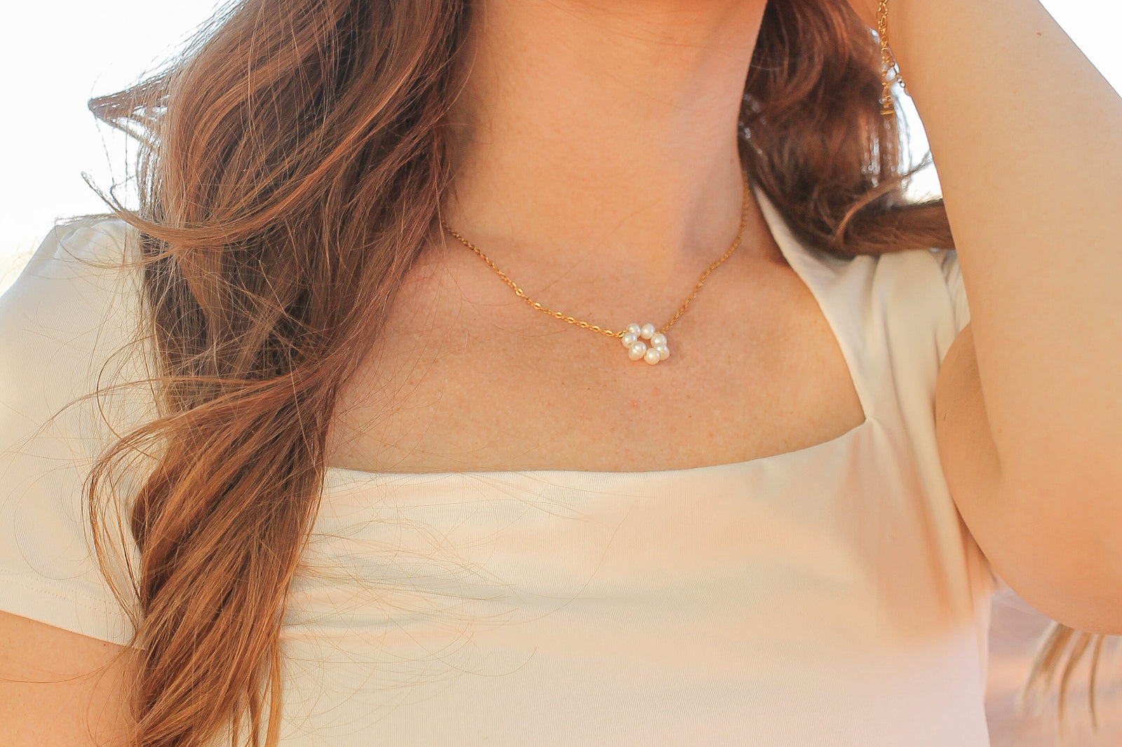 Lucy Necklace in Freshwater Pearl · Rose & Clay